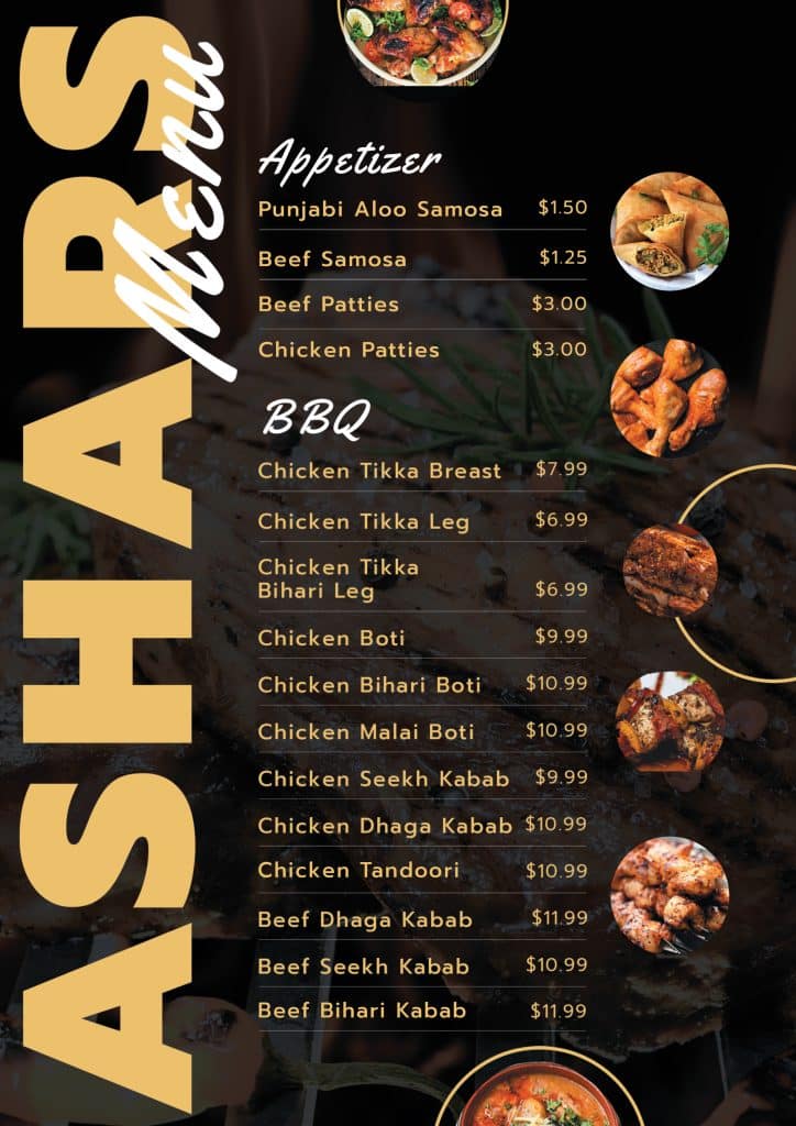 MENU - Ashar's Kitchen