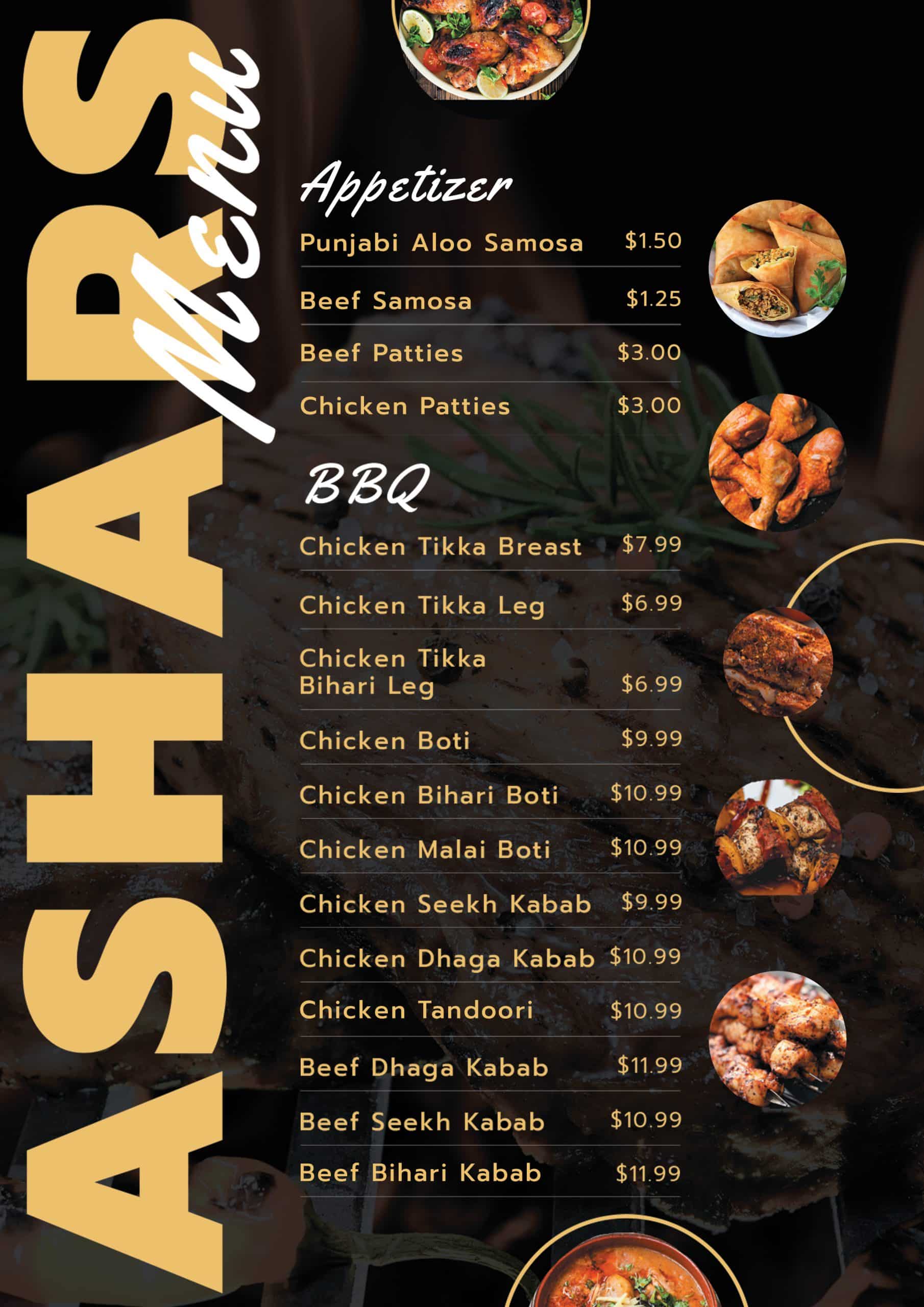 MENU - Ashar's Kitchen