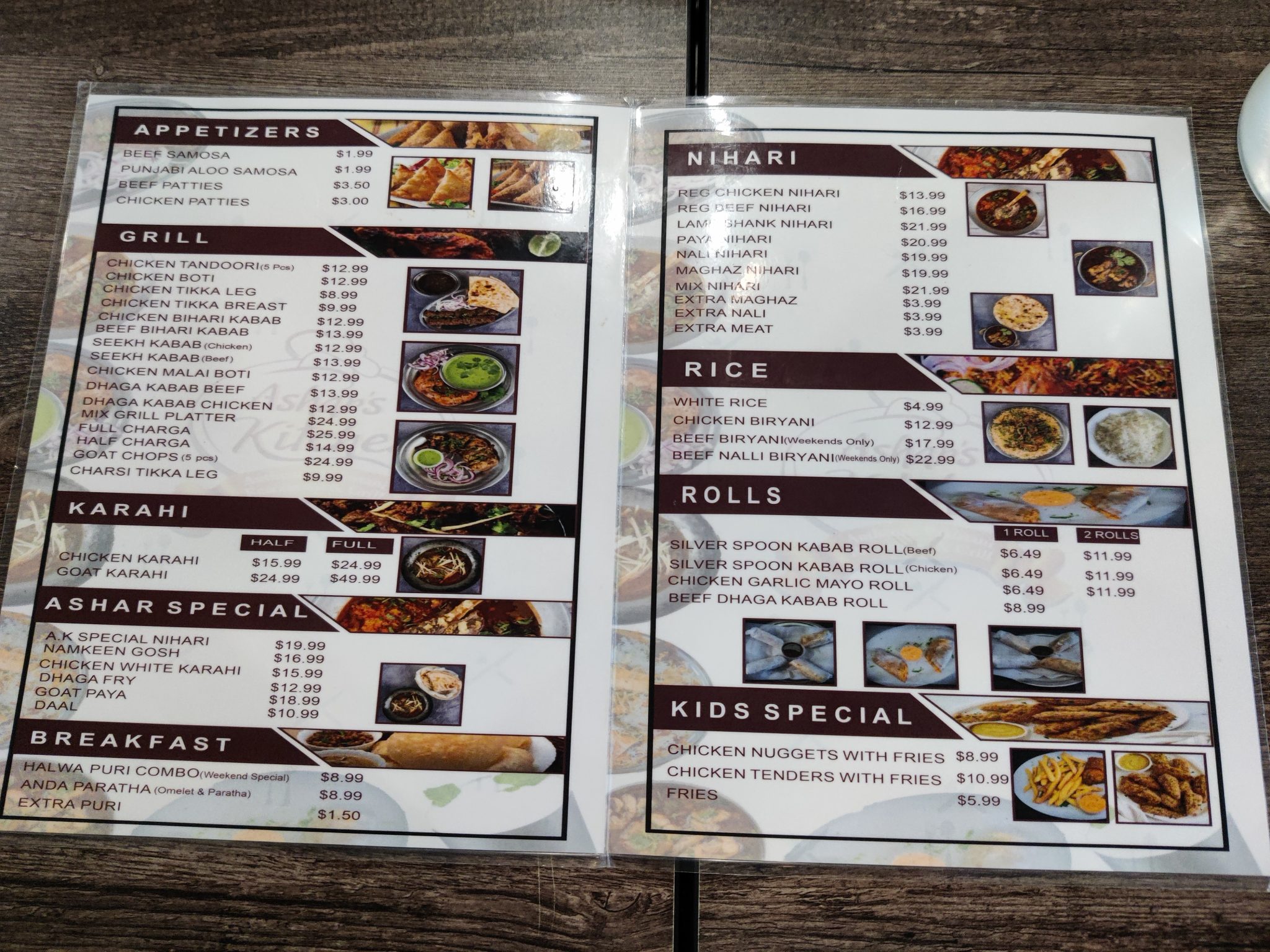 Ashar’s Kitchen MENU (Updated February 2025)